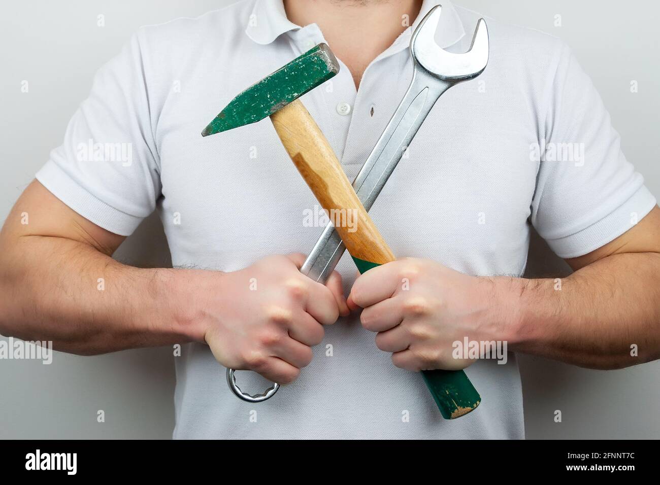 Man with hammer hi-res stock photography and images - Alamy