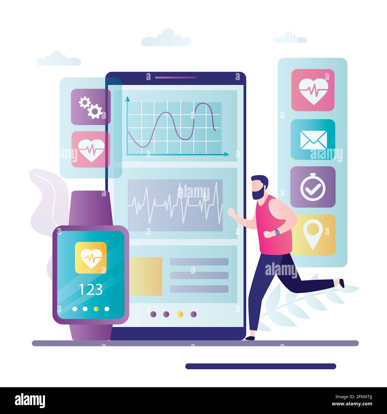 Fitness tracking app on Stock Vector Images - Alamy