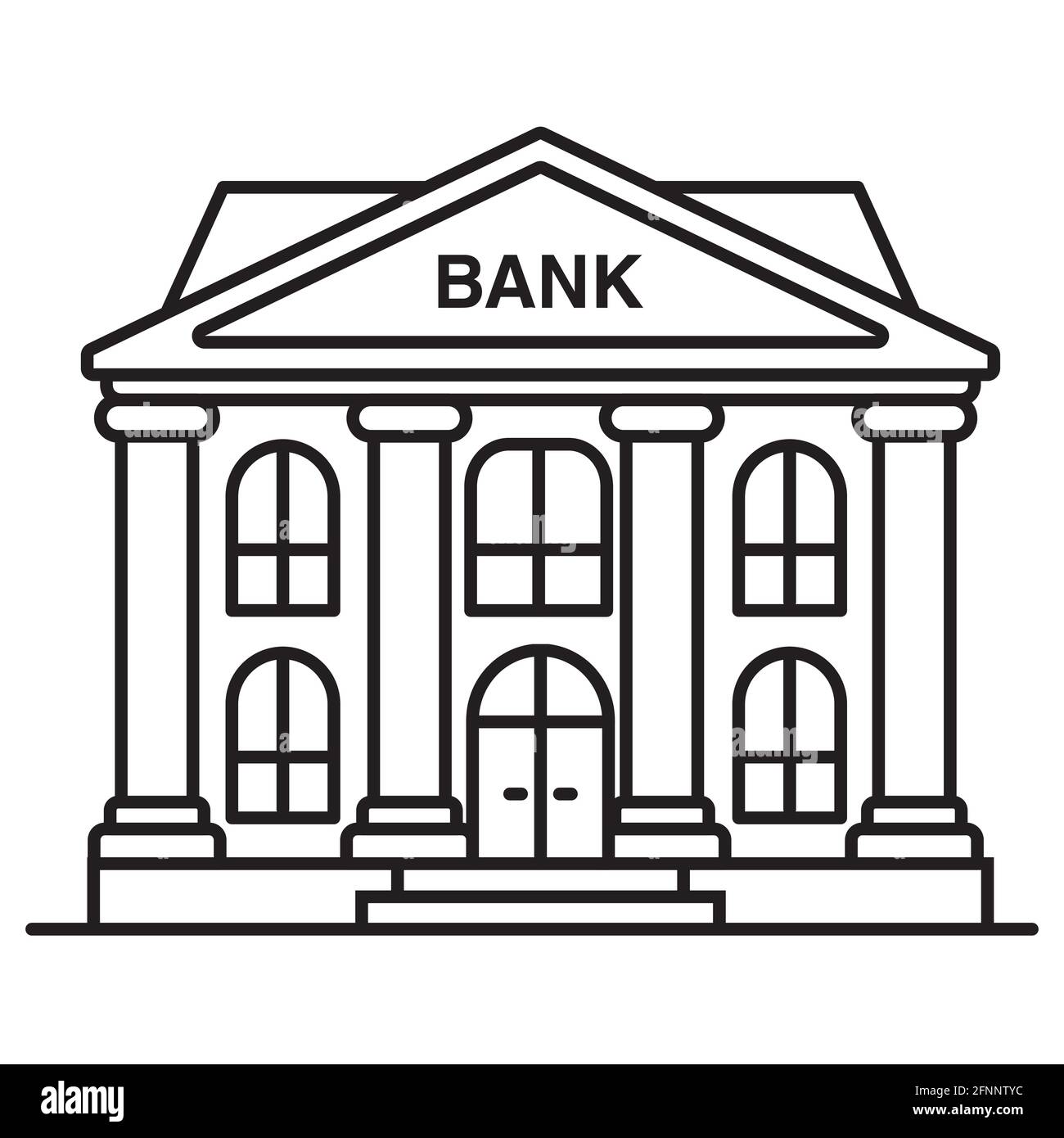 Financial house.Building facade. Isolated on white background Stock ...