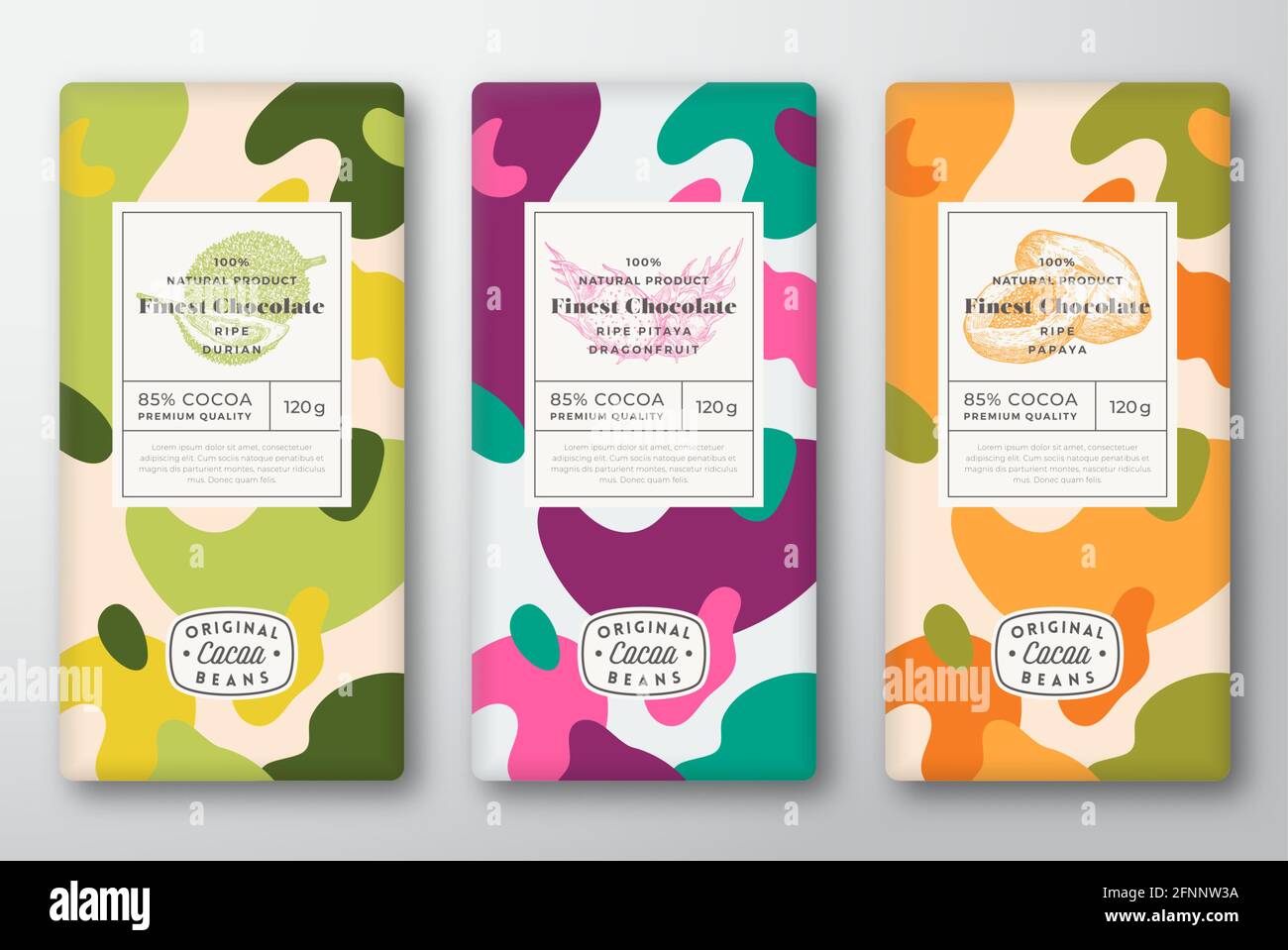 Chocolate Labels Set. Abstract Vector Packaging Design Layouts ...