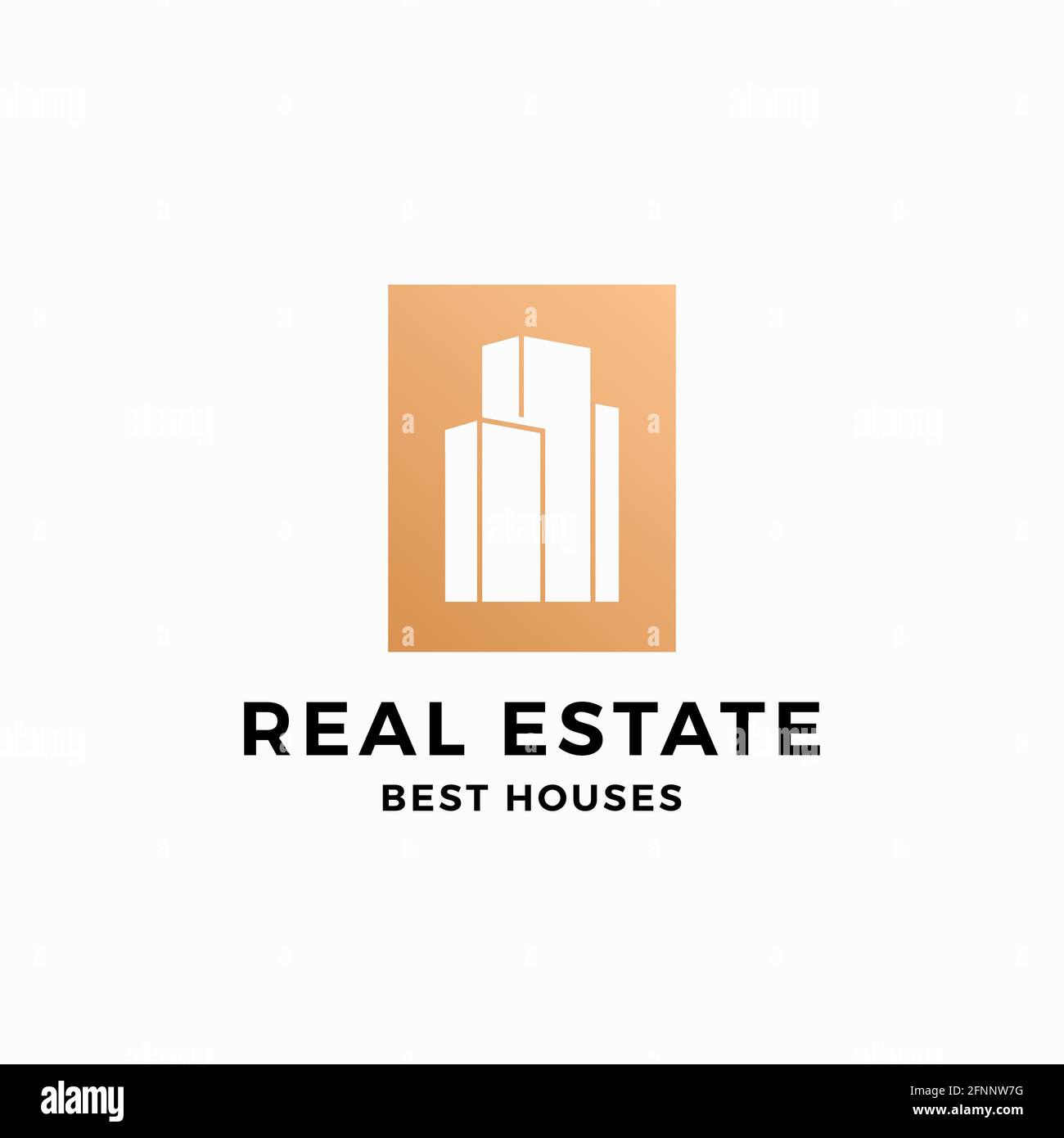 Real Estate Abstract Vector Sign, Symbol or Logo Template. Skyscraper ...