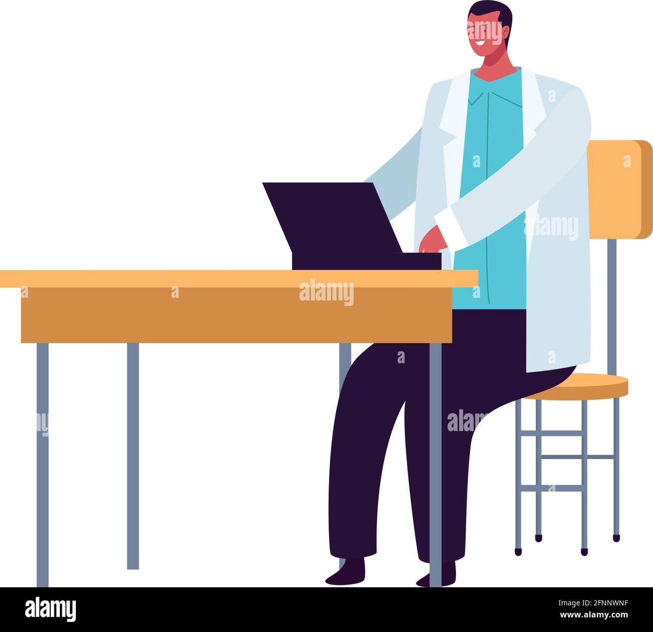Scientist laptop Stock Vector Images - Alamy