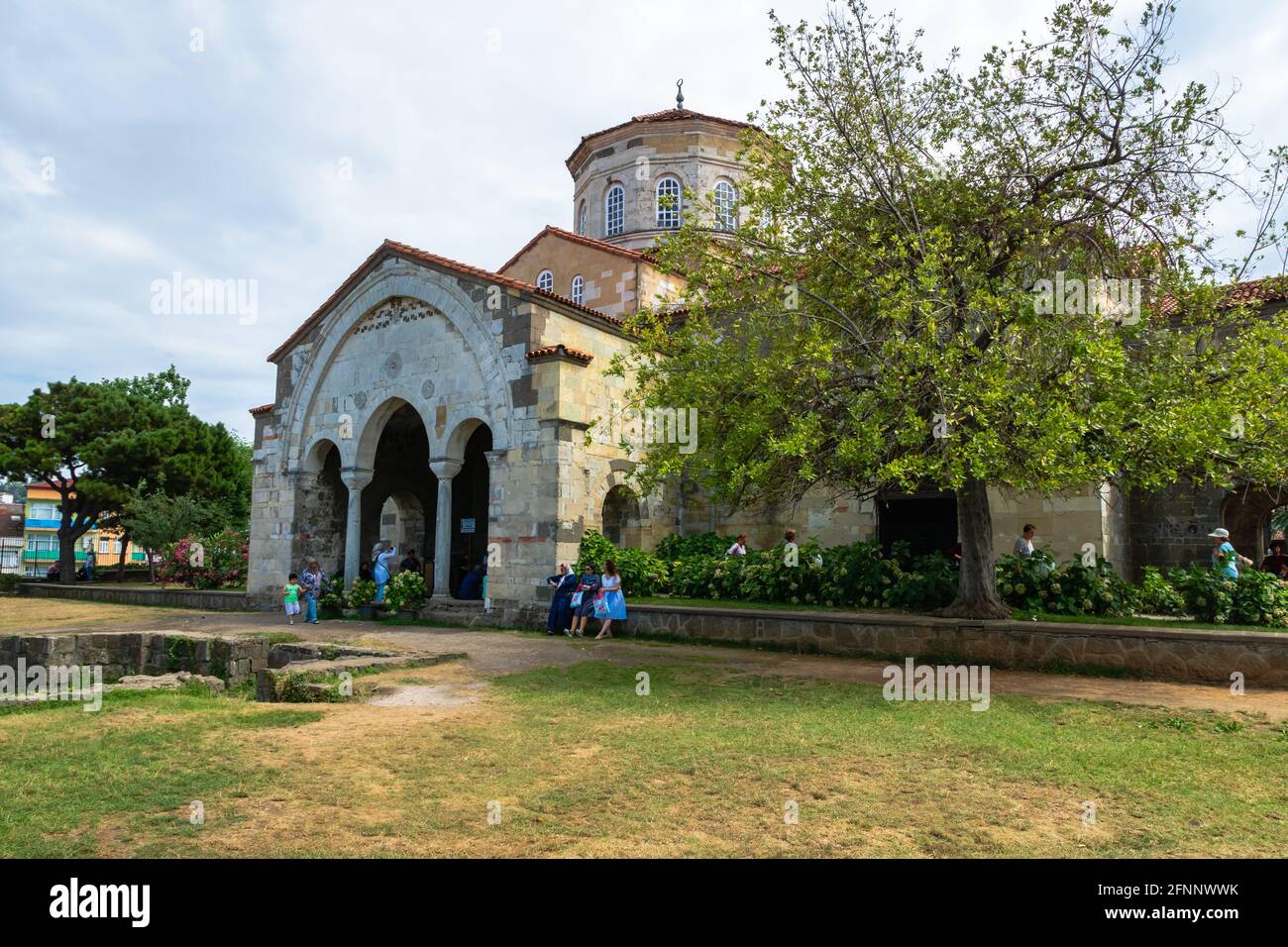 Hagia Sophia in Trabzon, the view of architecture and garden in Trabzon ...