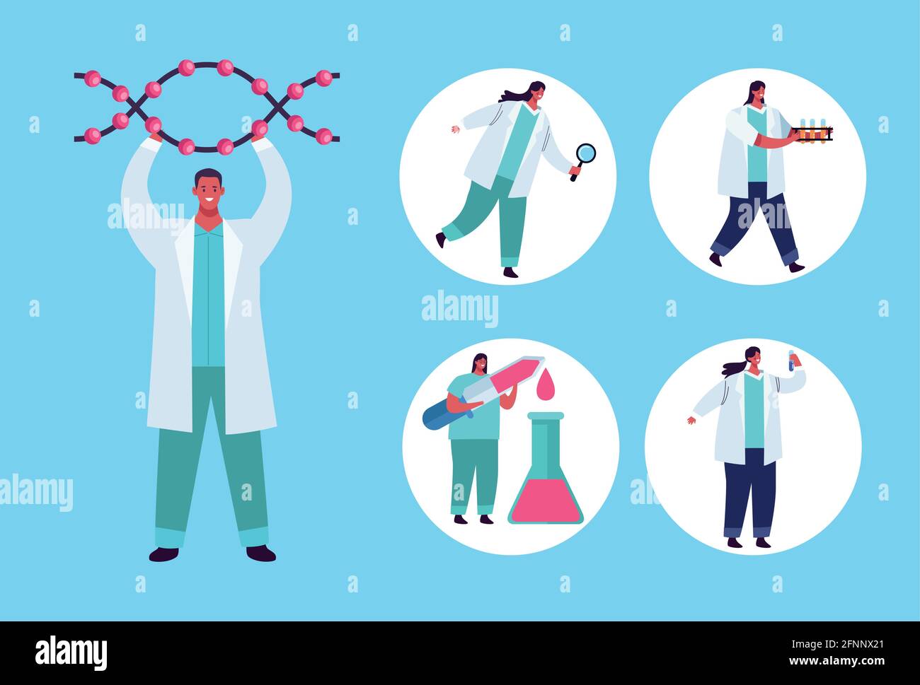 five genetic testing staff Stock Vector Image & Art - Alamy