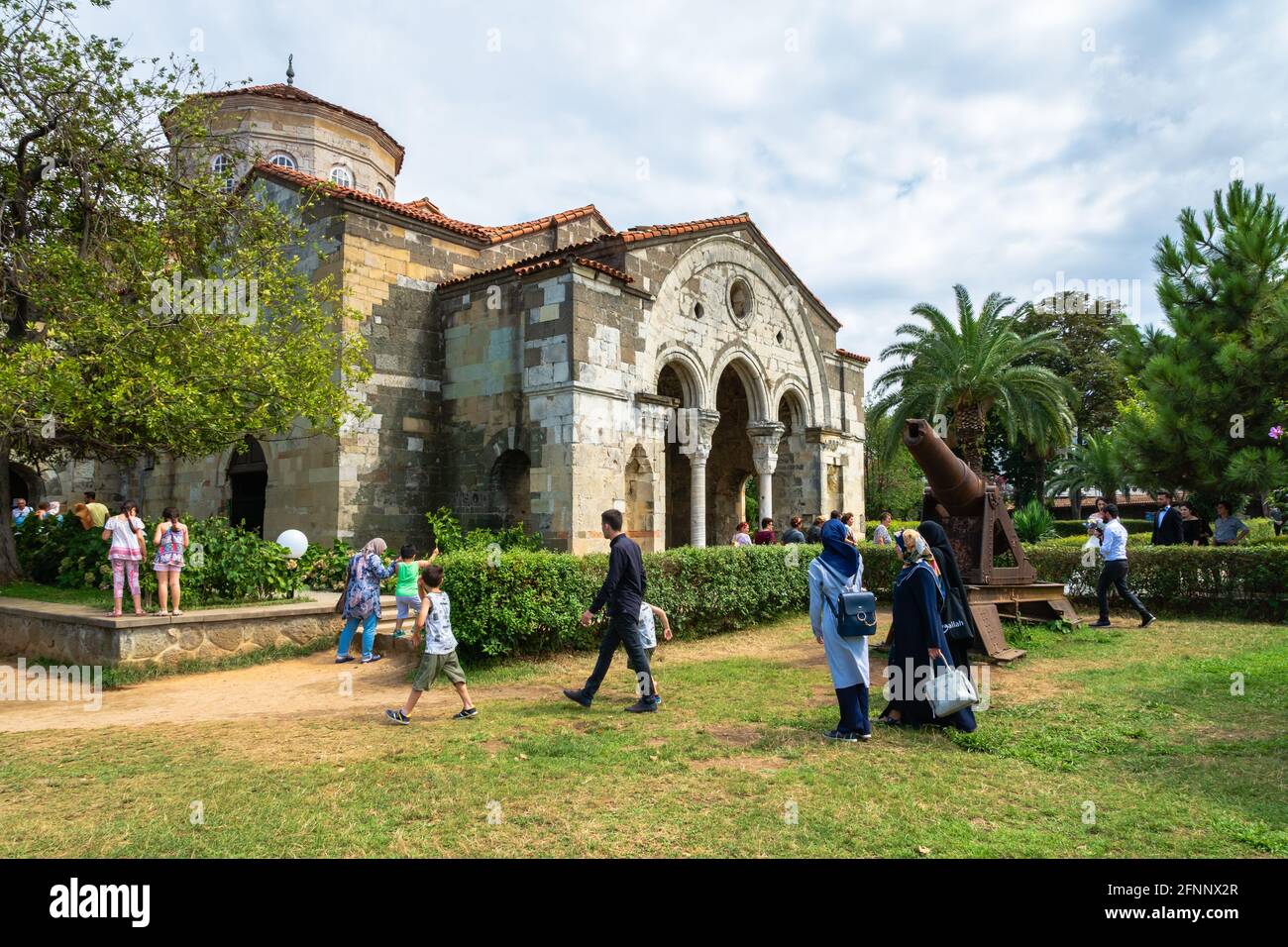 Hagia Sophia in Trabzon, the view of architecture and garden in Trabzon ...