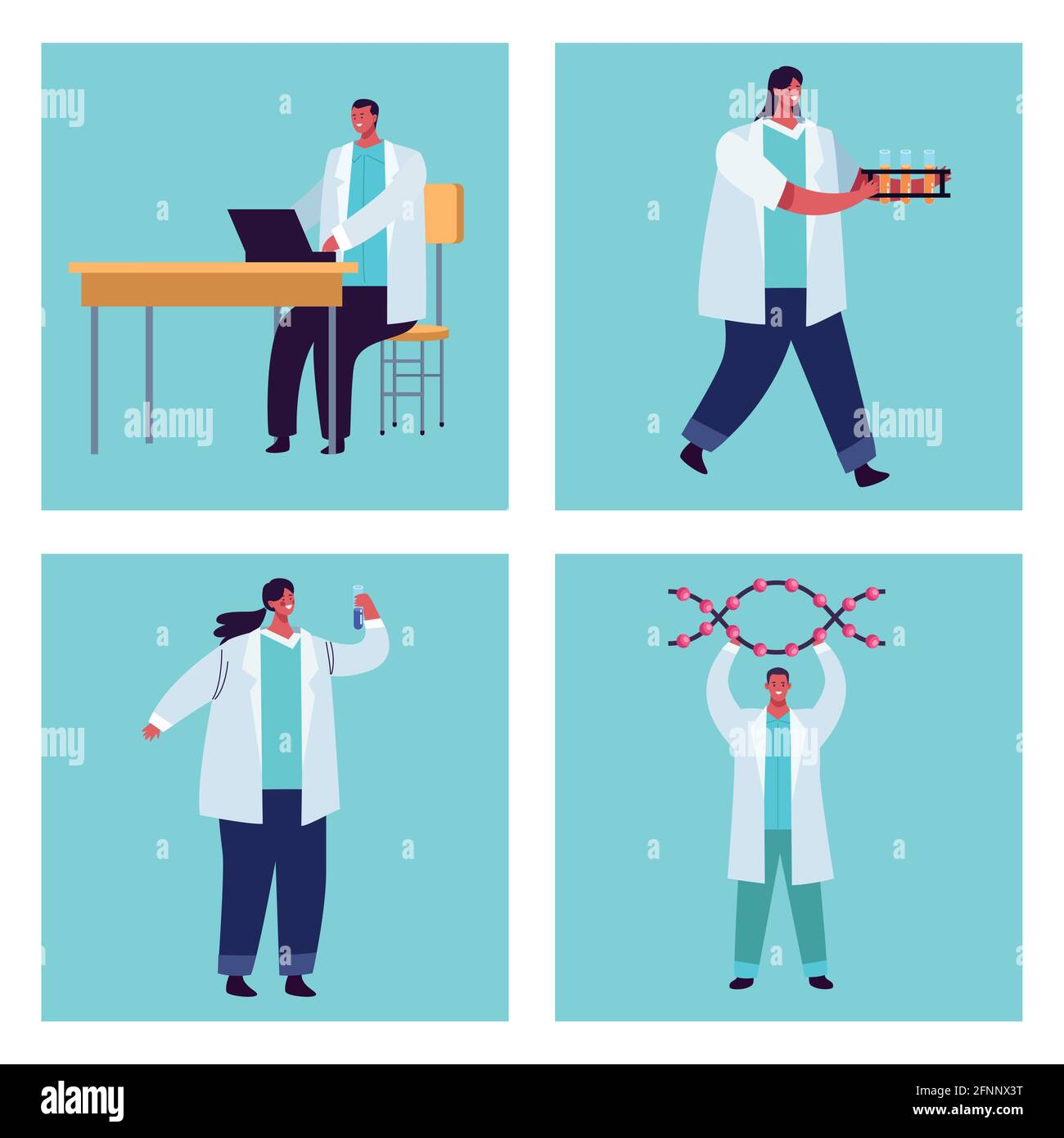 four genetic testing staff Stock Vector Image & Art - Alamy