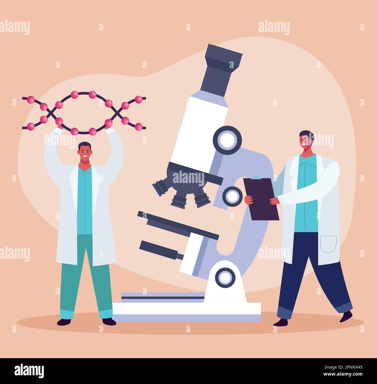 genetic testing with microscope Stock Vector Image & Art - Alamy