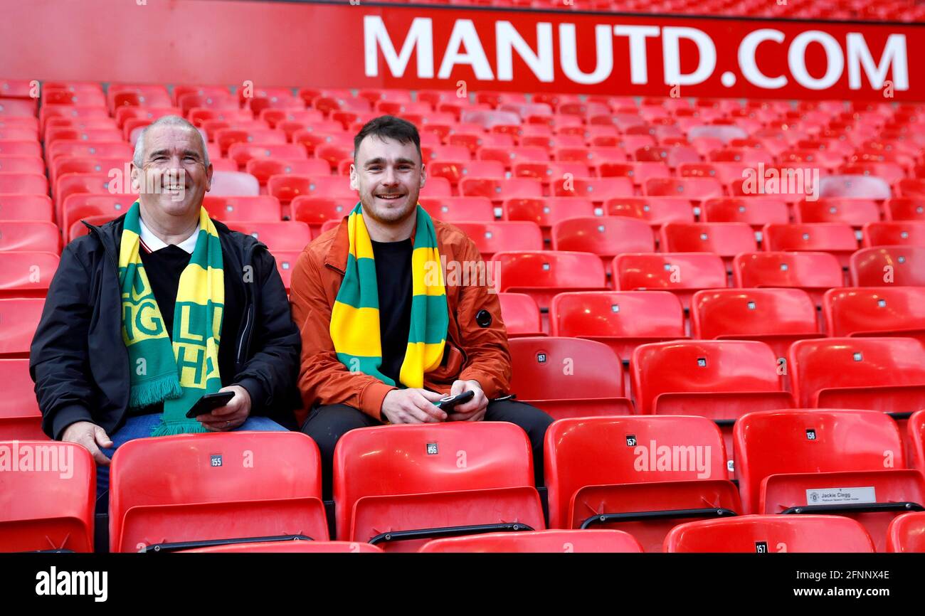 Manchester United fans in the stands prior to the Premier League match ...
