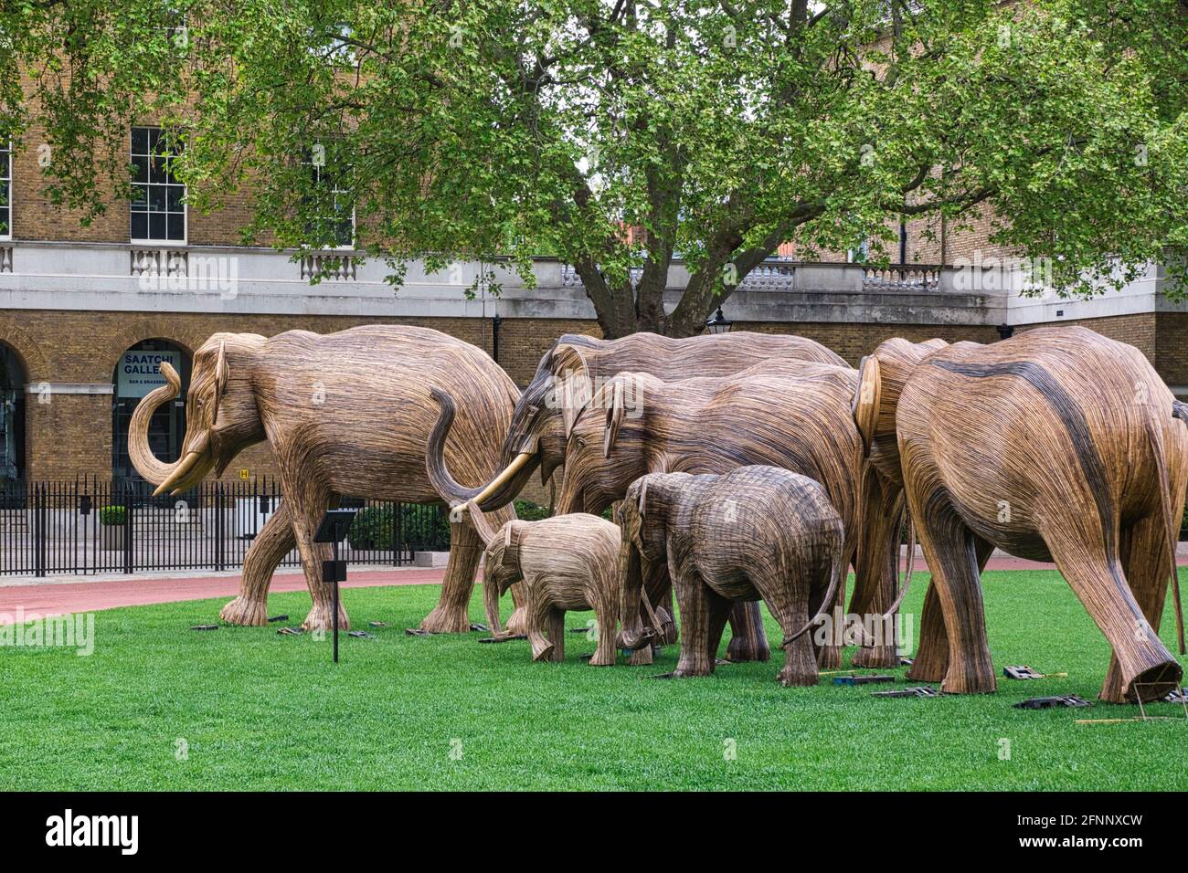 London, UK. 18th May, 2021. CoExistence Elephants visit Duke of York ...