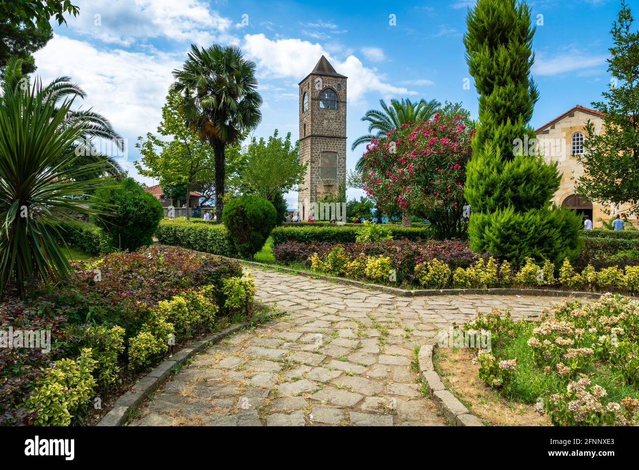 Hagia Sophia in Trabzon, the view of architecture and garden in Trabzon ...