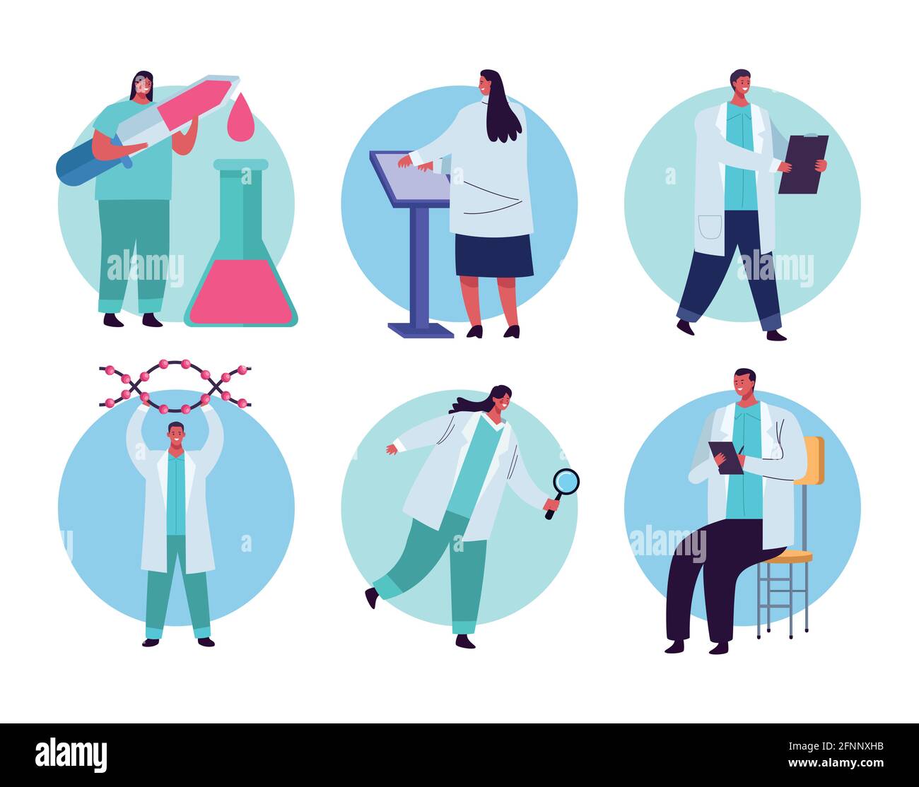 six genetic testing staff Stock Vector Image & Art - Alamy