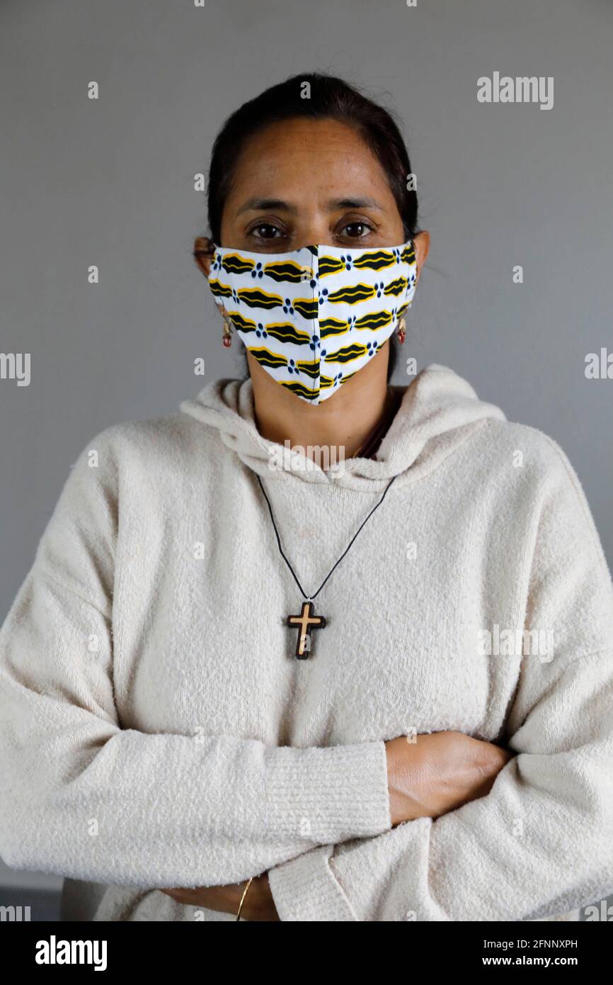 Christian woman wearing a mask. Paris, France Stock Photo - Alamy