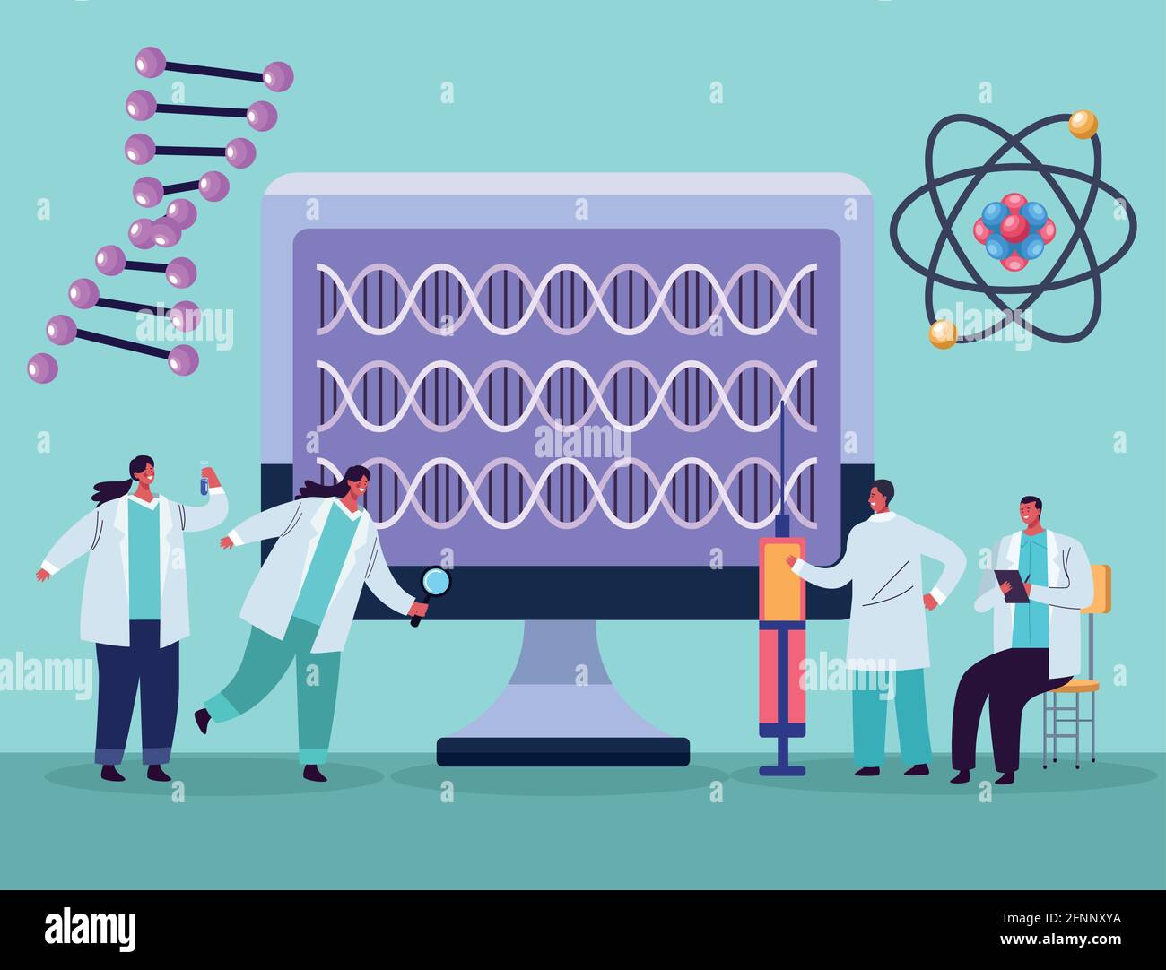 Woman laboratory testing Stock Vector Images - Alamy