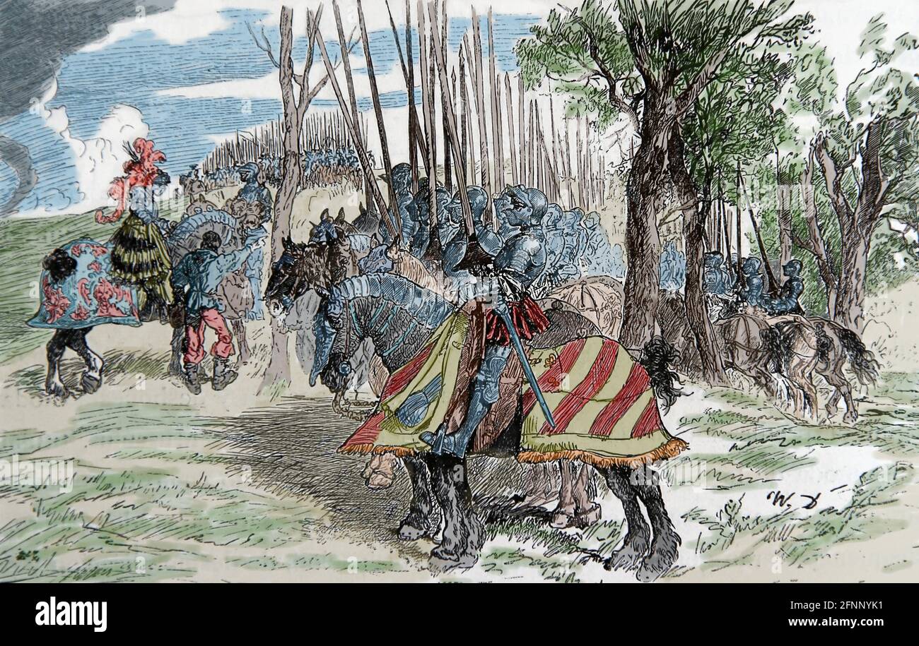 German cavalry of the 16th century. Germania, 1882. Juan Scherr Stock ...