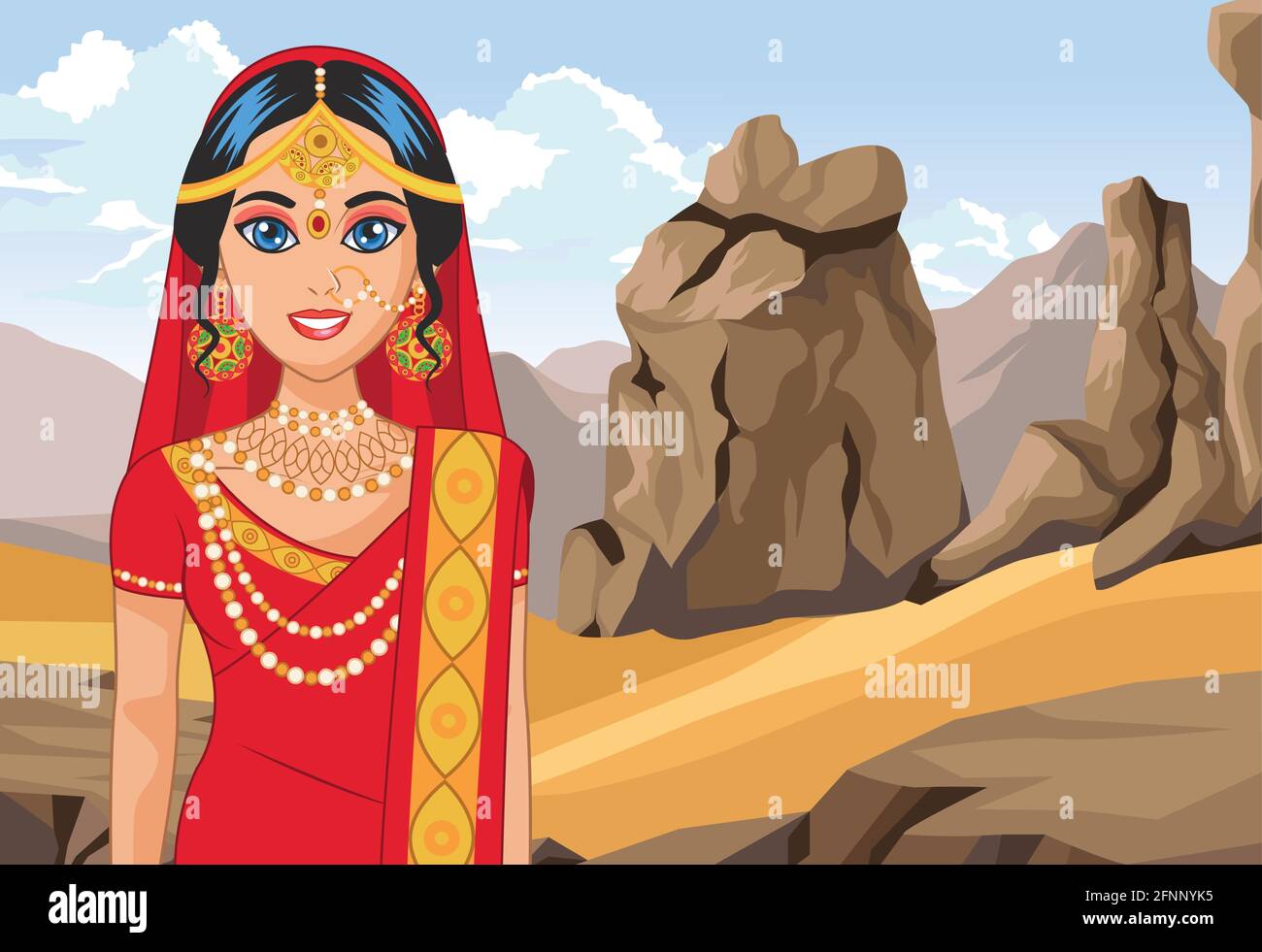 arabic bride standing Stock Vector Image & Art - Alamy