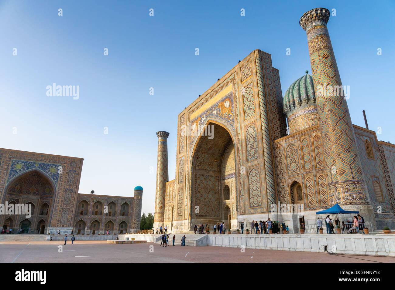 The Registan square architecture in Samarkand, Uzbekistan. Registan is ...