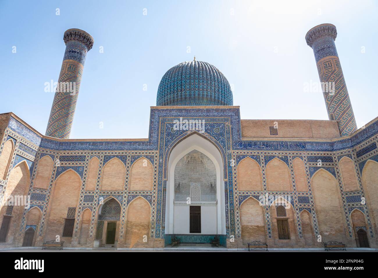 The Registan square architecture in Samarkand, Uzbekistan. Registan is ...
