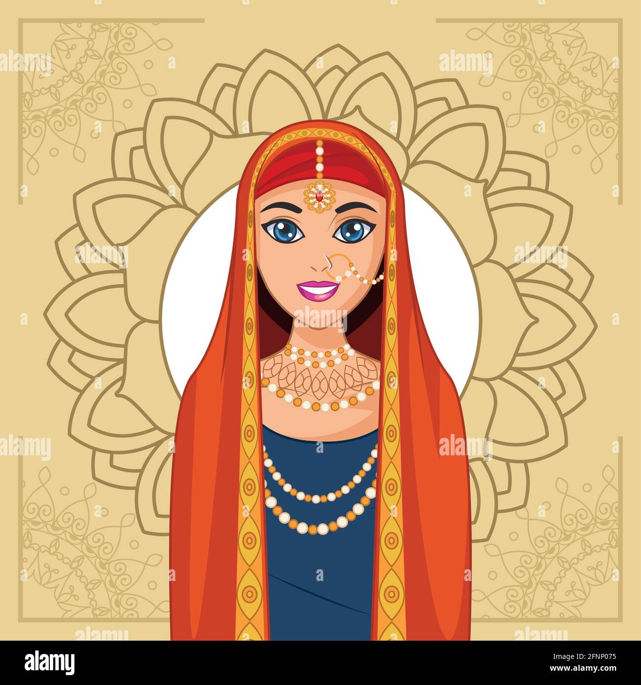 arab bride and mandala Stock Vector Image & Art - Alamy