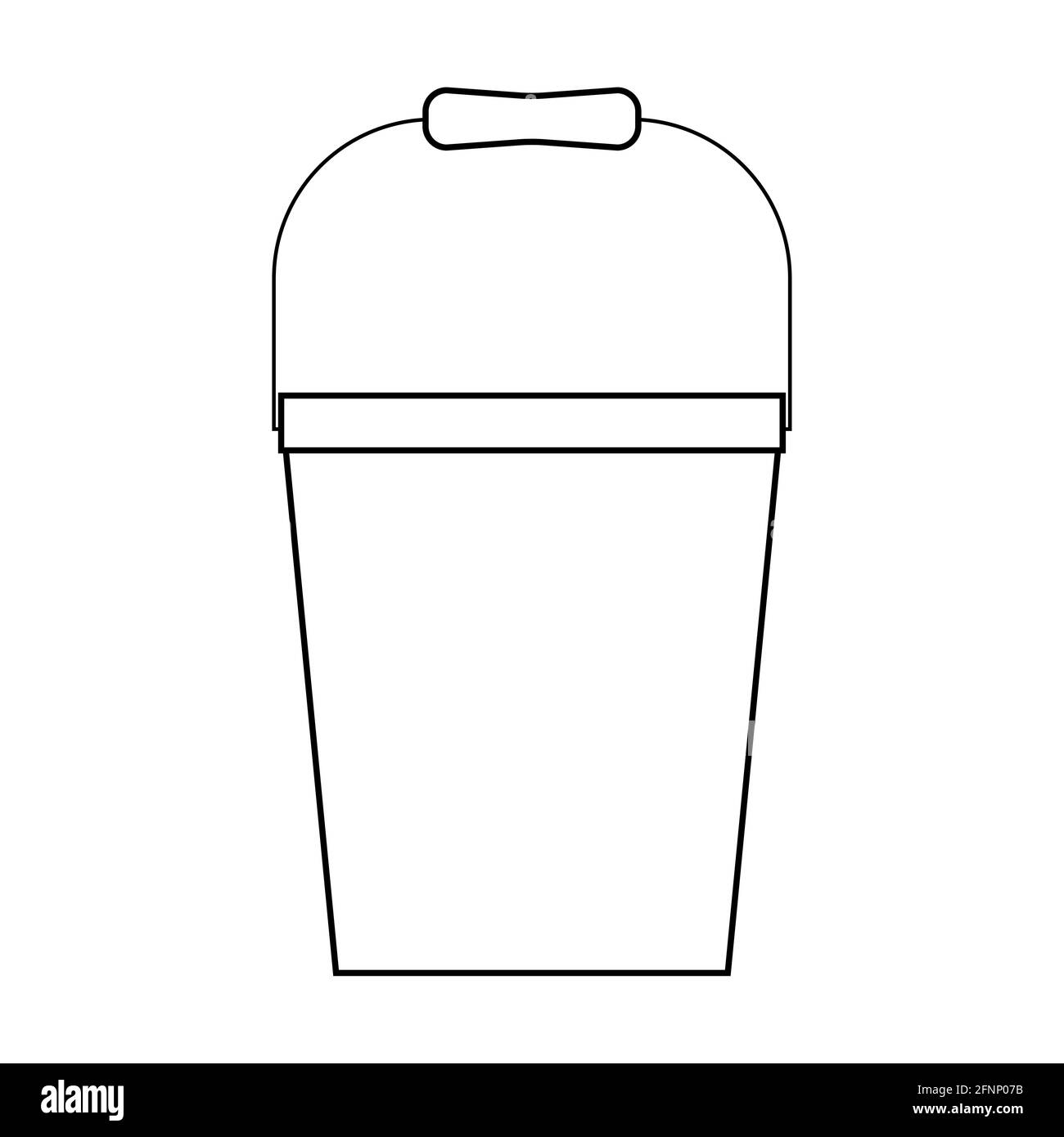 Gardening bucket outline simple minimalistic flat design vector ...