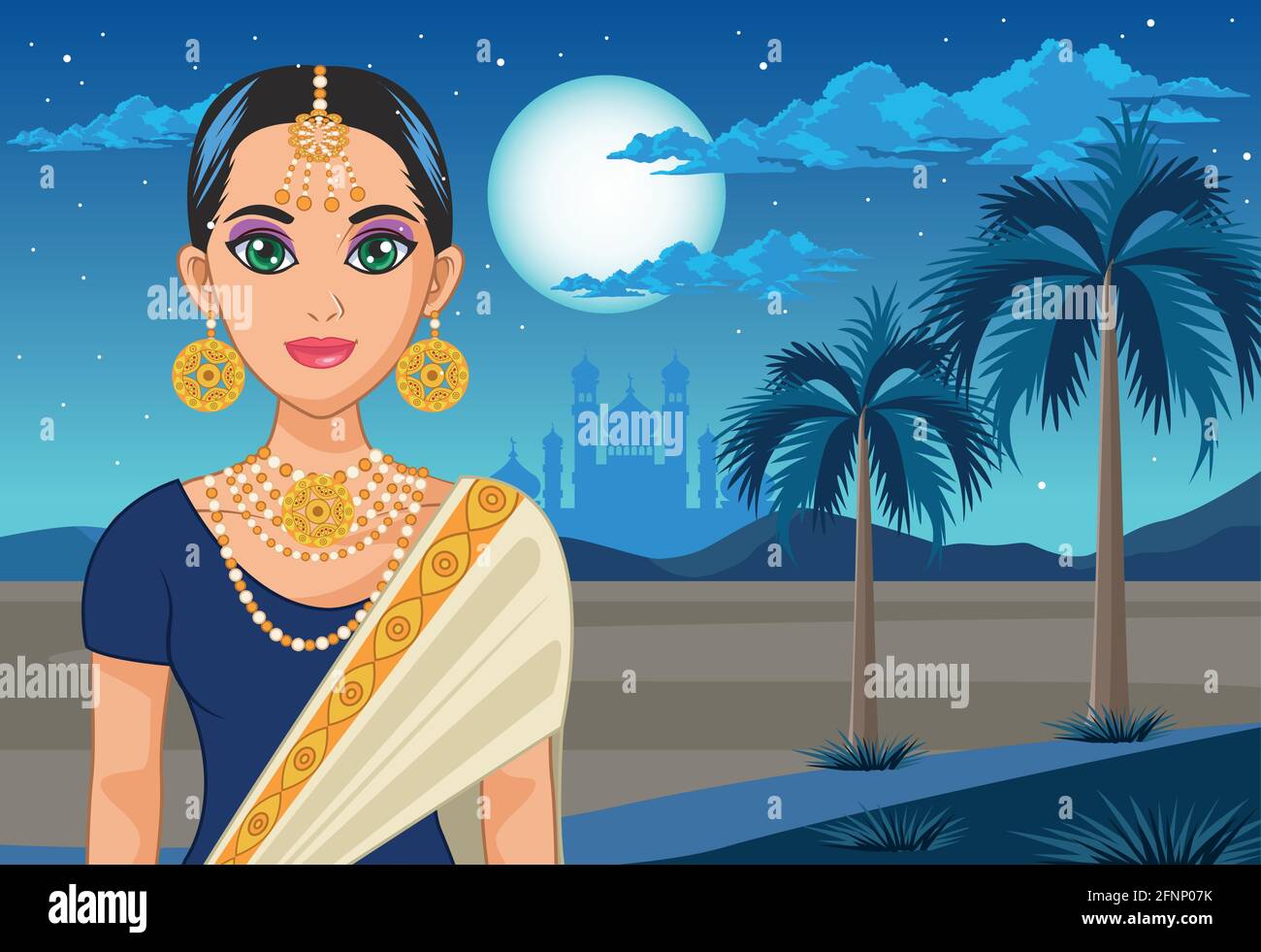 arabic bride night scene Stock Vector Image & Art - Alamy