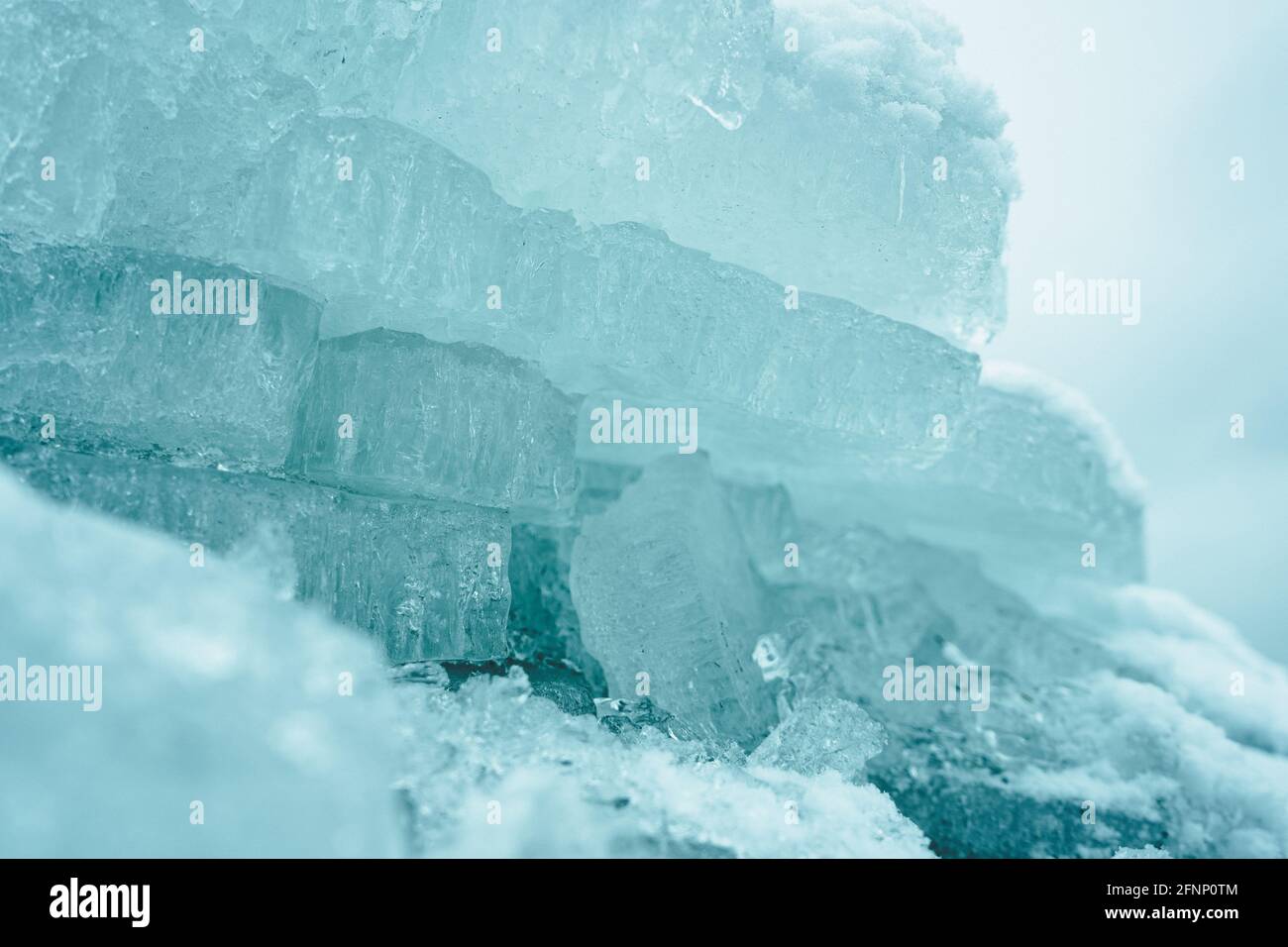 Layers of Shattered Blue Ice Stock Photo - Alamy