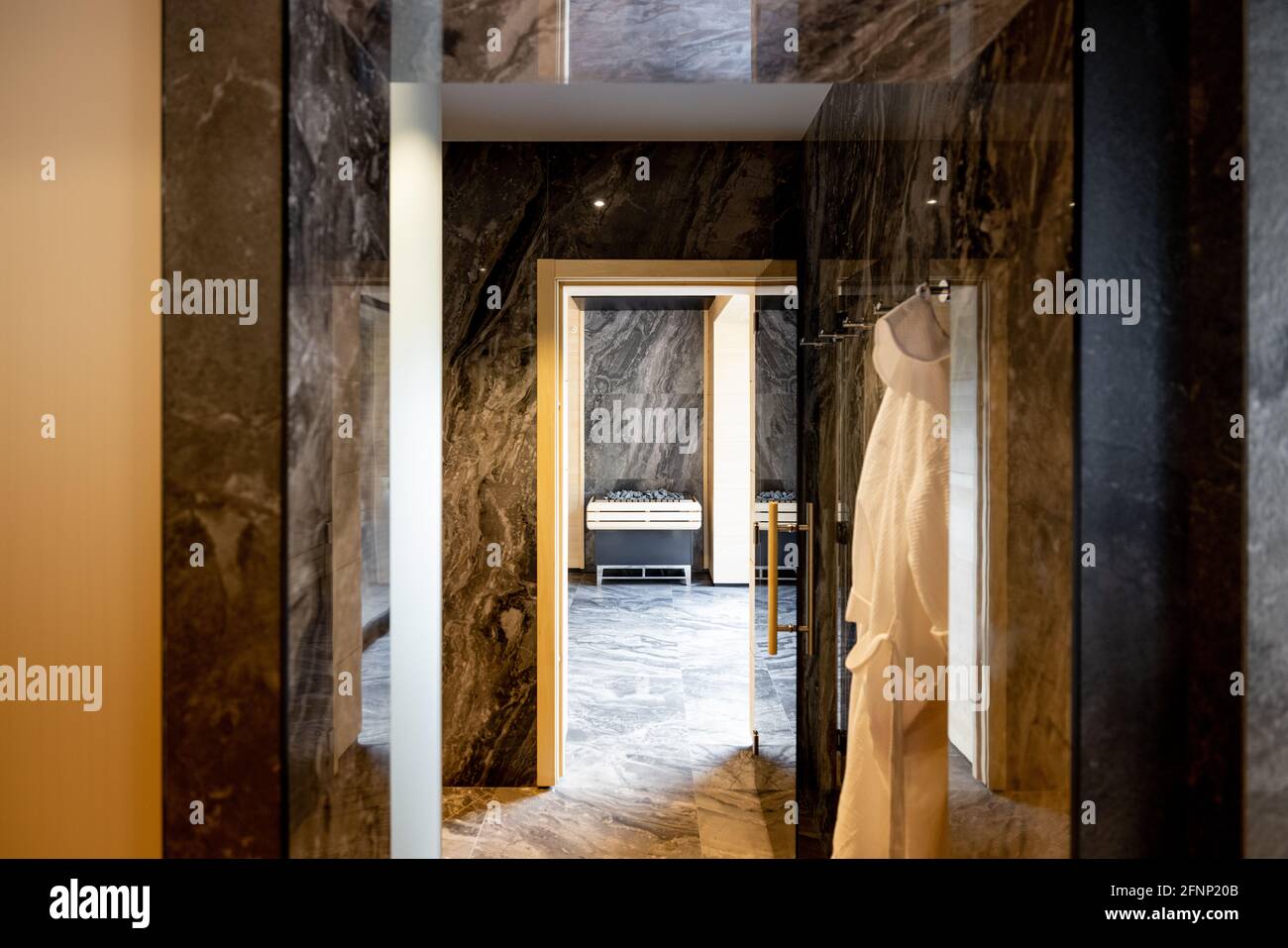 Interior of a luxury spa wellness center with sauna Stock Photo - Alamy