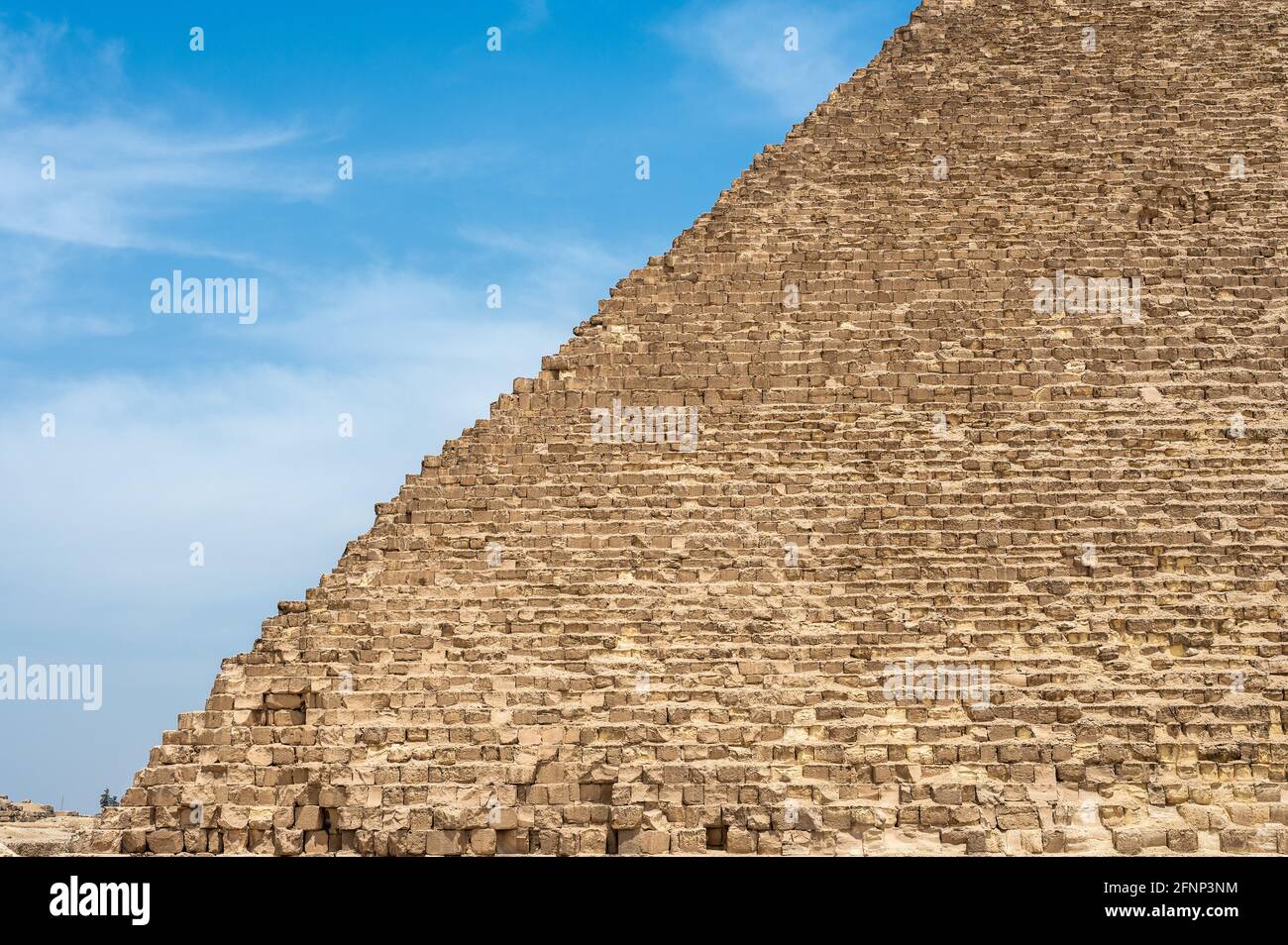 faces of the great pyramid. egypt, giza. masonry of the great Egyptian ...