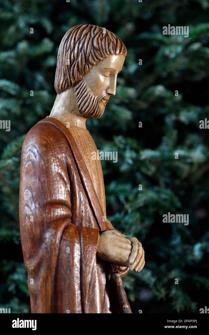 Nativity scene. Christmas crib. Catholic church. France Stock Photo - Alamy