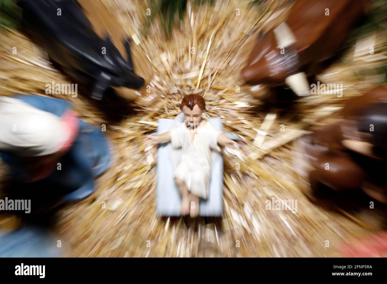 Nativity scene. Christmas crib. Catholic church. France Stock Photo - Alamy