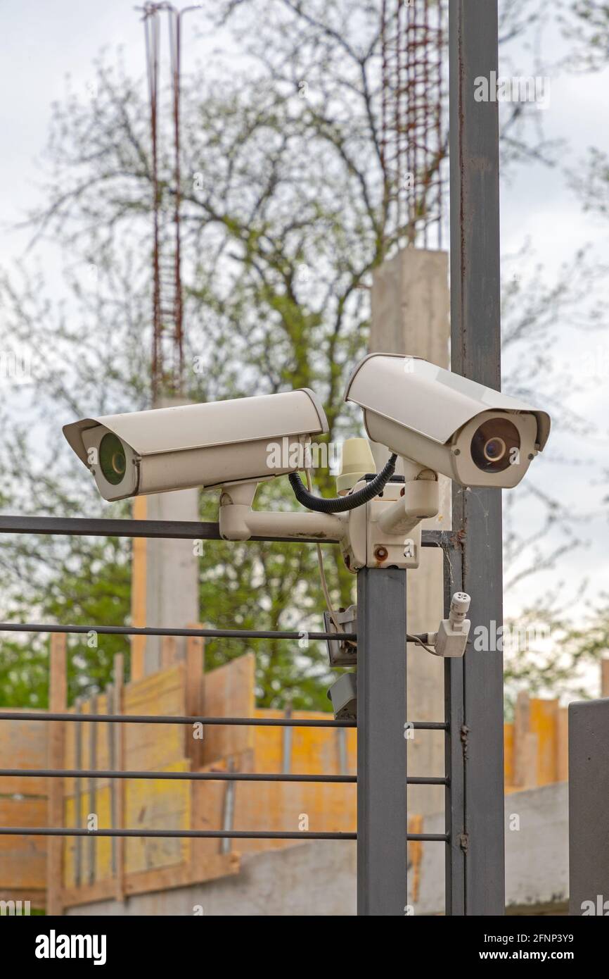 CCTV Cameras at Construction Site Security Surveillance Protection ...