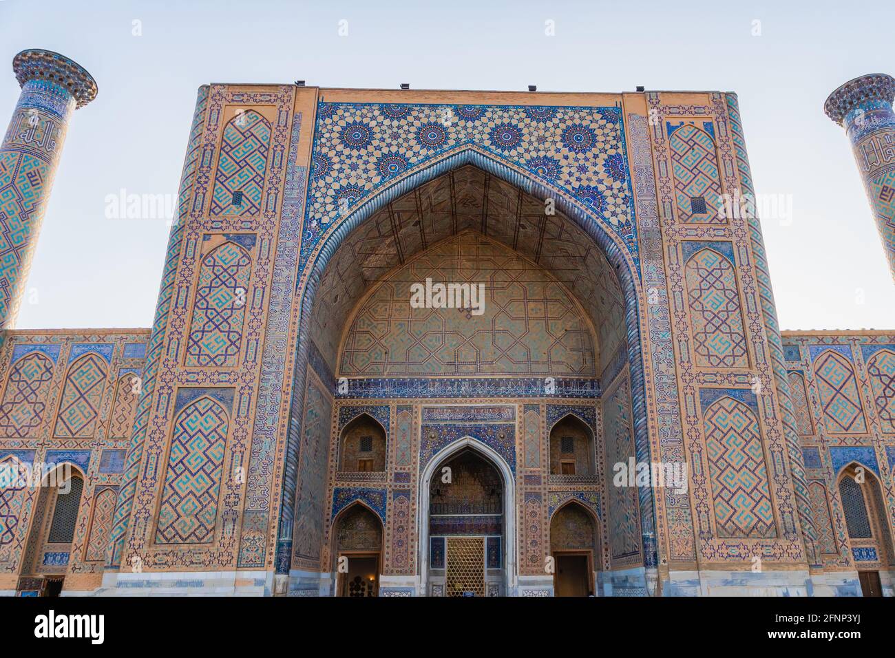 The Registan square architecture in Samarkand, Uzbekistan. Registan is ...