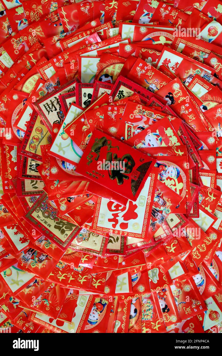 Red envelopes ( hongbao ) for Chinese and Vietnamese New Year. Red ...