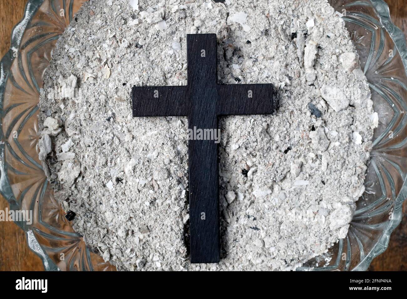 Cross with ashes. Ash Wednesday. Lent season. France Stock Photo - Alamy