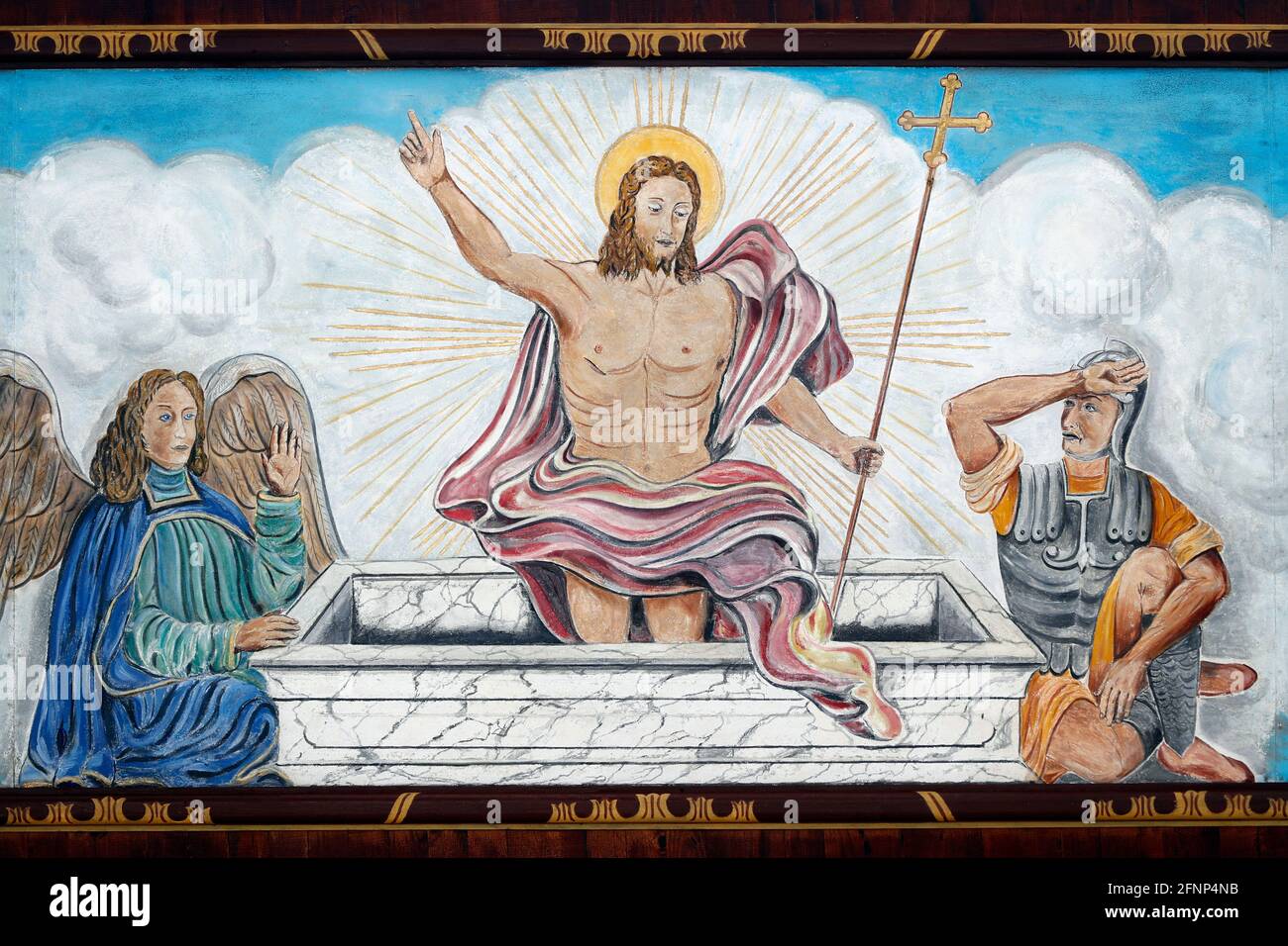 Resurrection of Christ. Painting. Saint Gervais baroque church. France ...