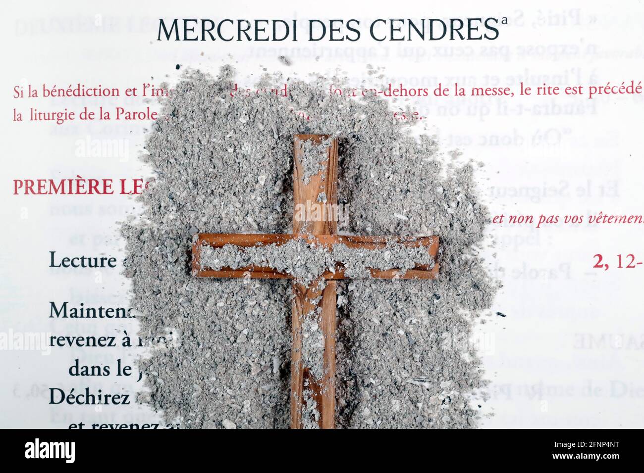 Catholic mass. Ash wednesday celebration. Ashes and lectionary. Lent ...