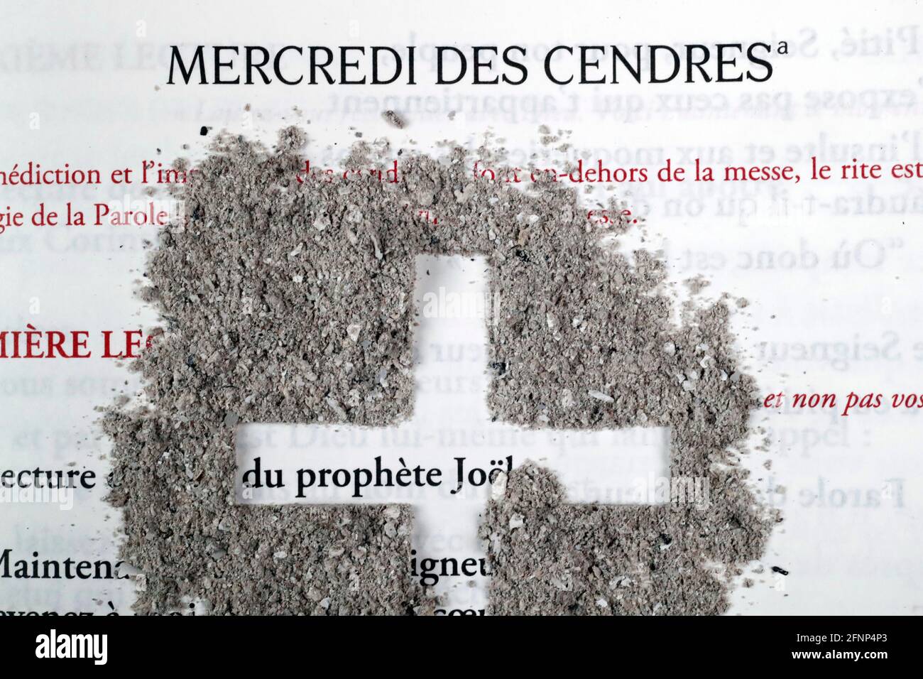 Catholic mass. Ash wednesday celebration. Ashes and lectionary. Lent ...