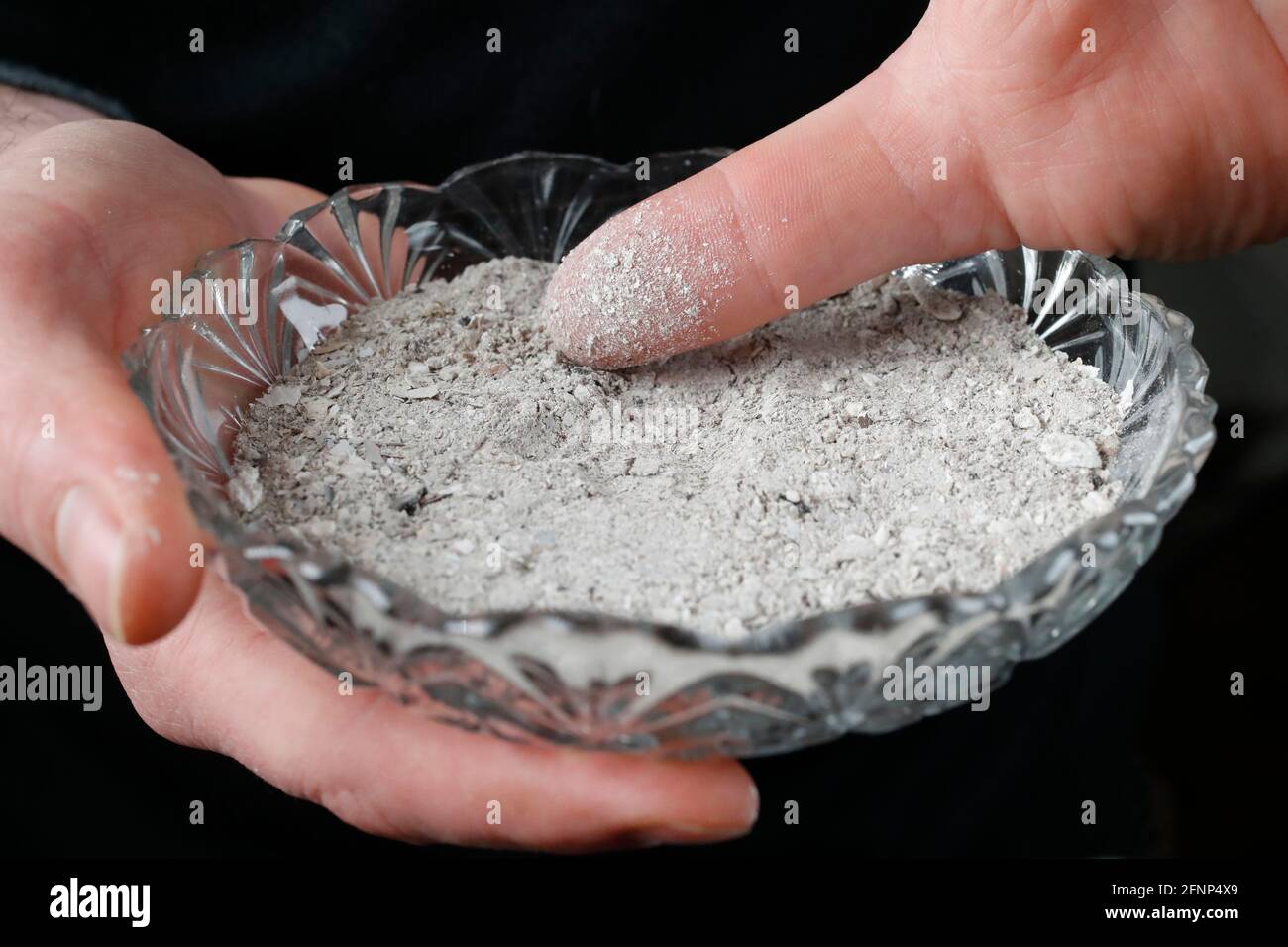 Close-up on hands and ashes. Ash Wednesday celebration. Lent season ...