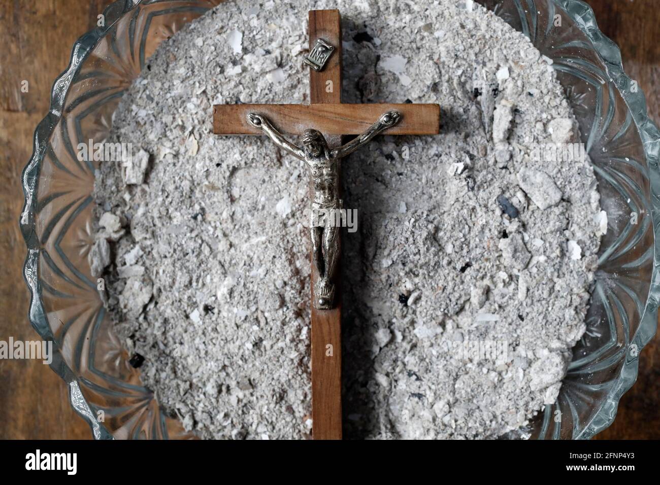 Crucifix with ashes. Ash Wednesday. Lent season. France Stock Photo - Alamy