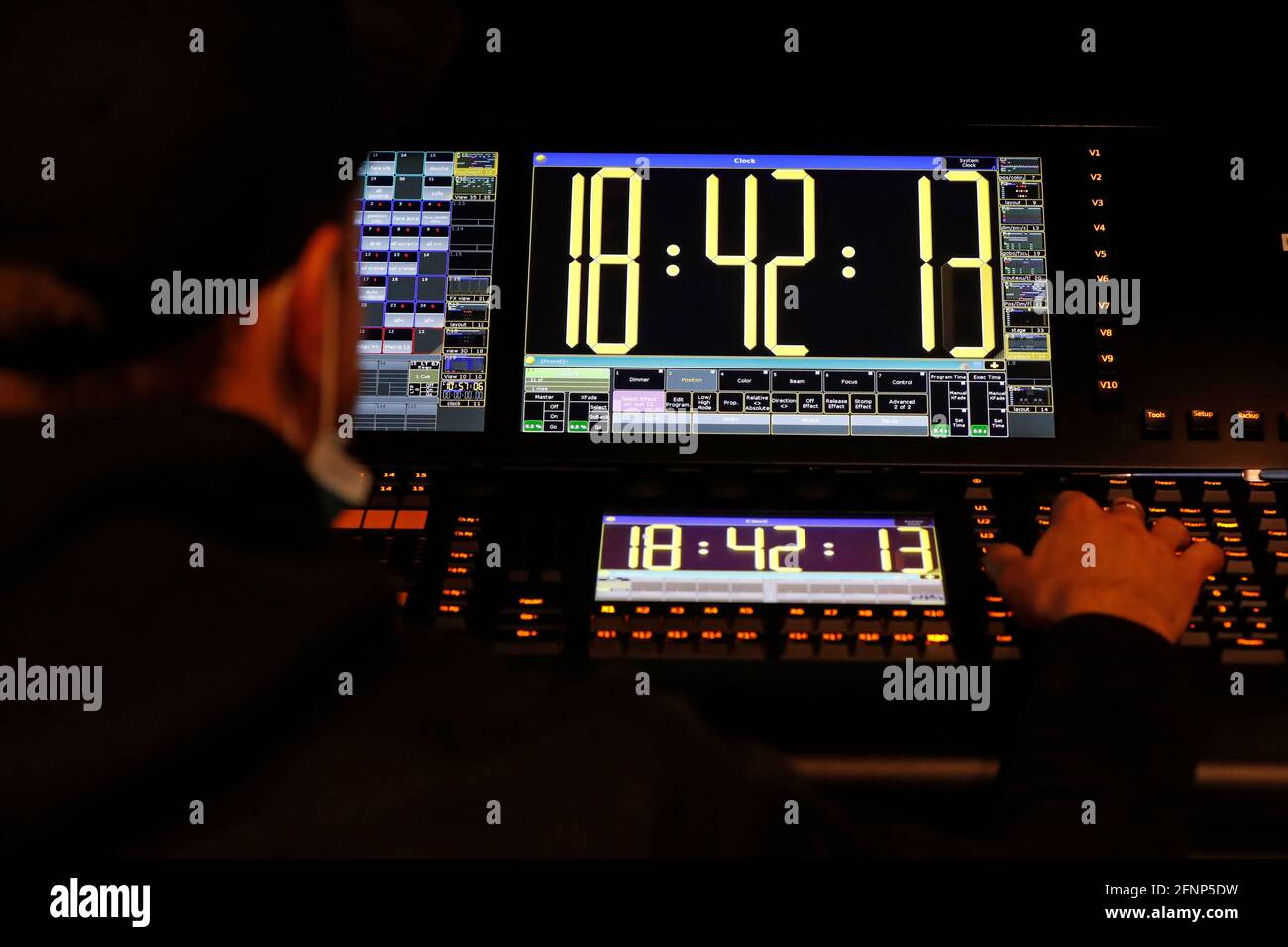 Close-up of digital sound mixer. Digital clock timer. France Stock ...