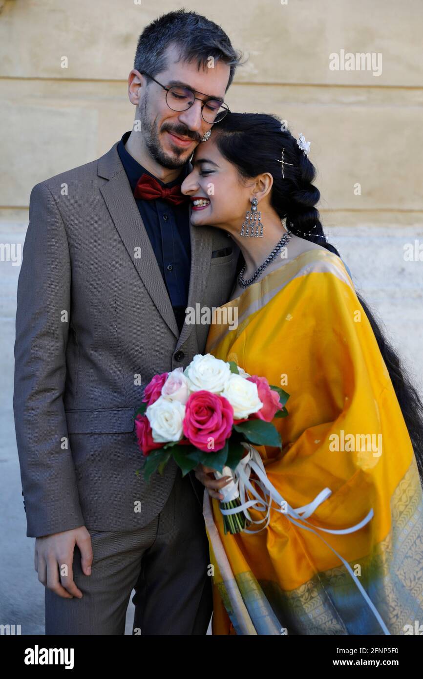 Multiracial mariage in Paris, France Stock Photo - Alamy
