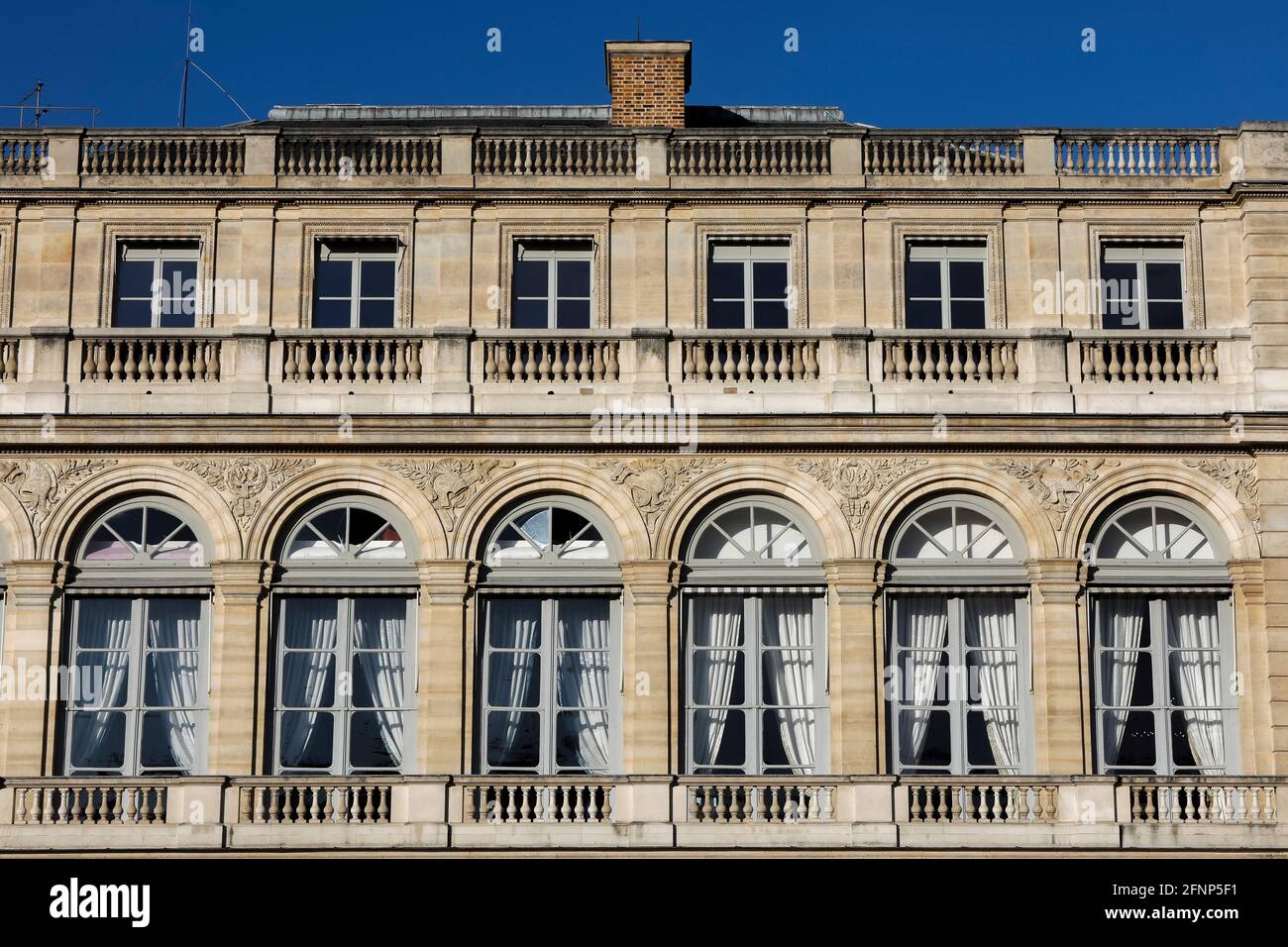 Detail of 17th-century building at Royal Palace, Paris, France Stock ...