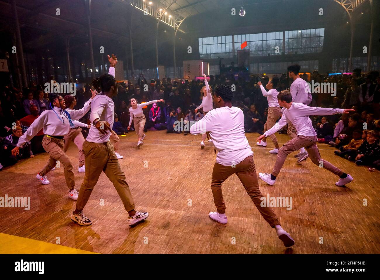Break dancing show in La Villette, Paris, France Stock Photo - Alamy