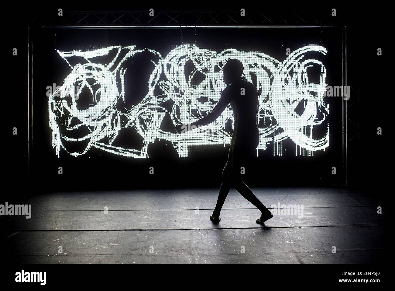 Dancer and multimedia artist Smail Kanoute performing in Paris, France ...