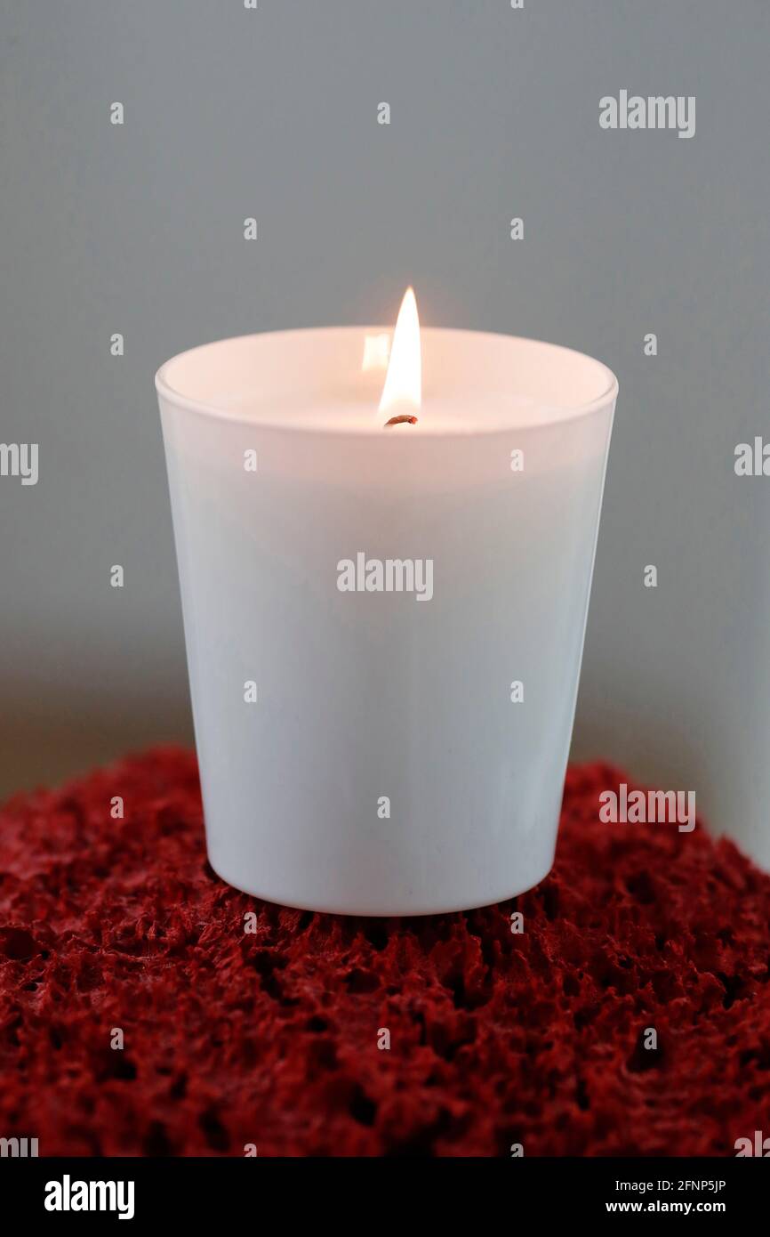 White candle flame burning. Cannes. France Stock Photo - Alamy