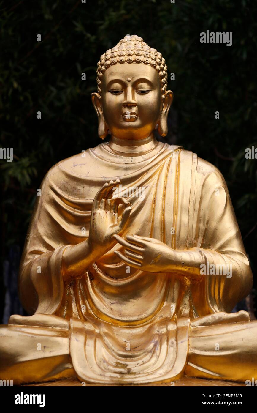 Thien Minh buddhist temple. Shakyamuni Buddha statue. Lyon. France ...