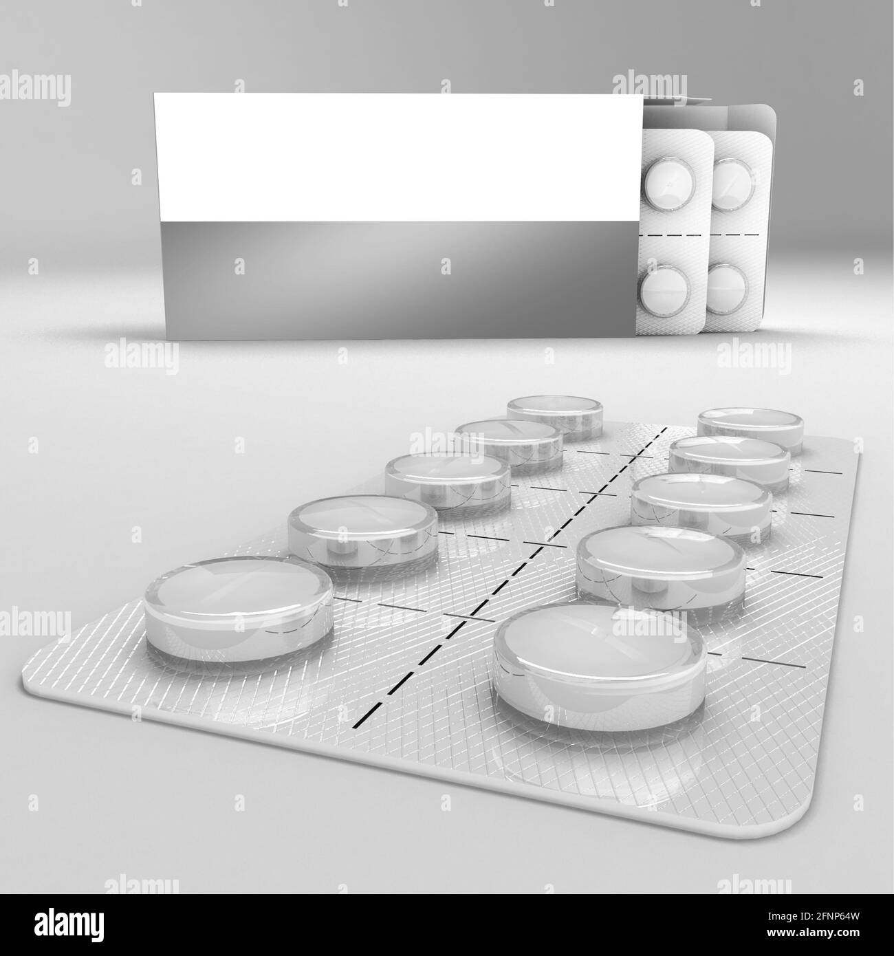 A strip of pills 3d rendering isometric illustration. suitable for your ...