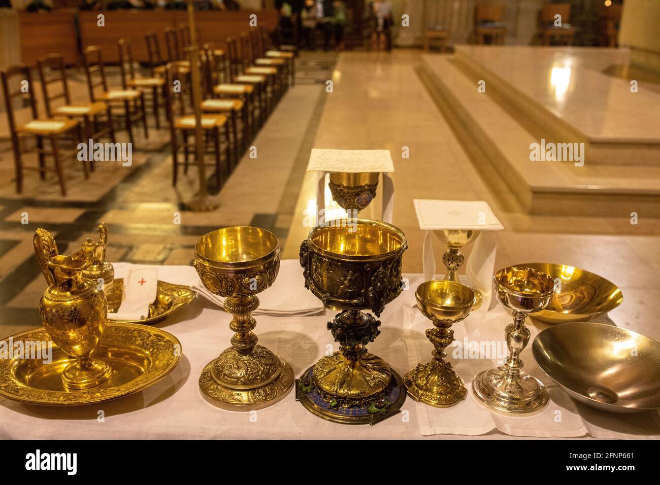 Liturgical objects in Saint-Philippe-du-Roule catholic church, paris ...