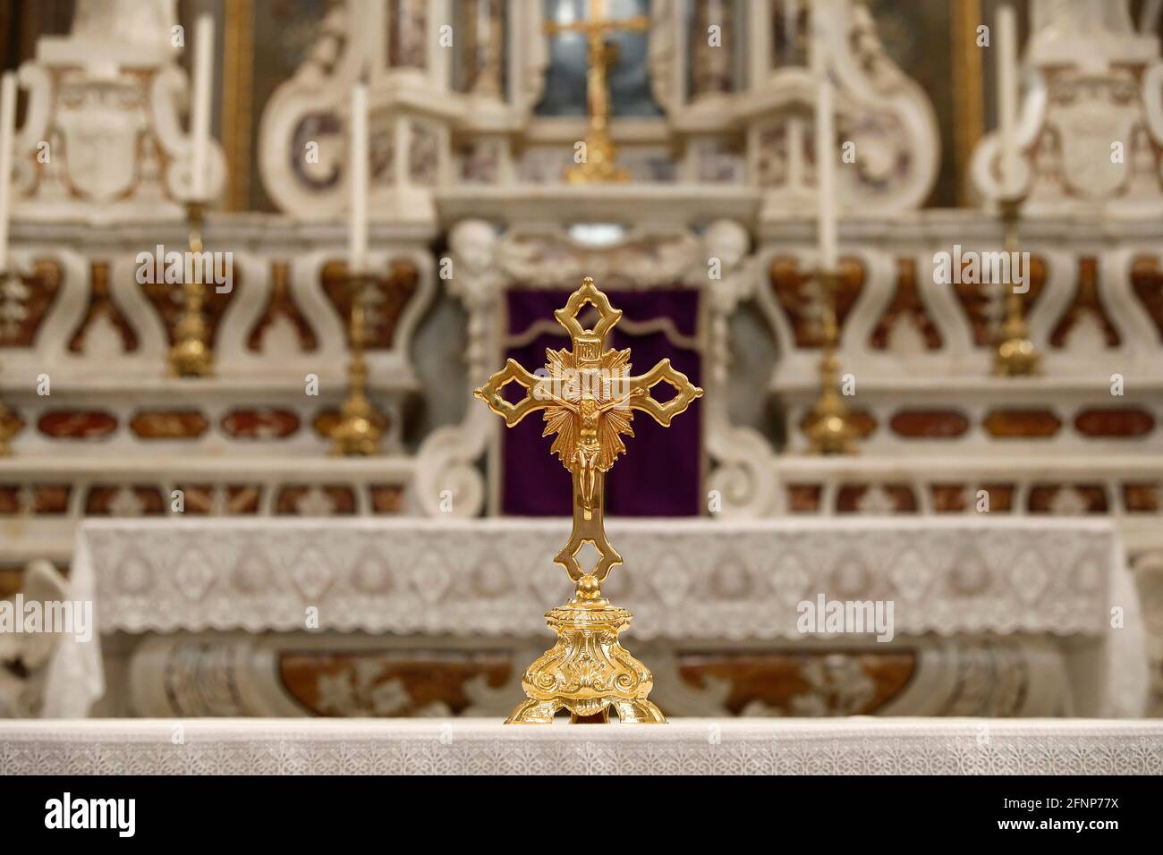 Catholic church altar, Ales, Sardinia, Italy Stock Photo - Alamy