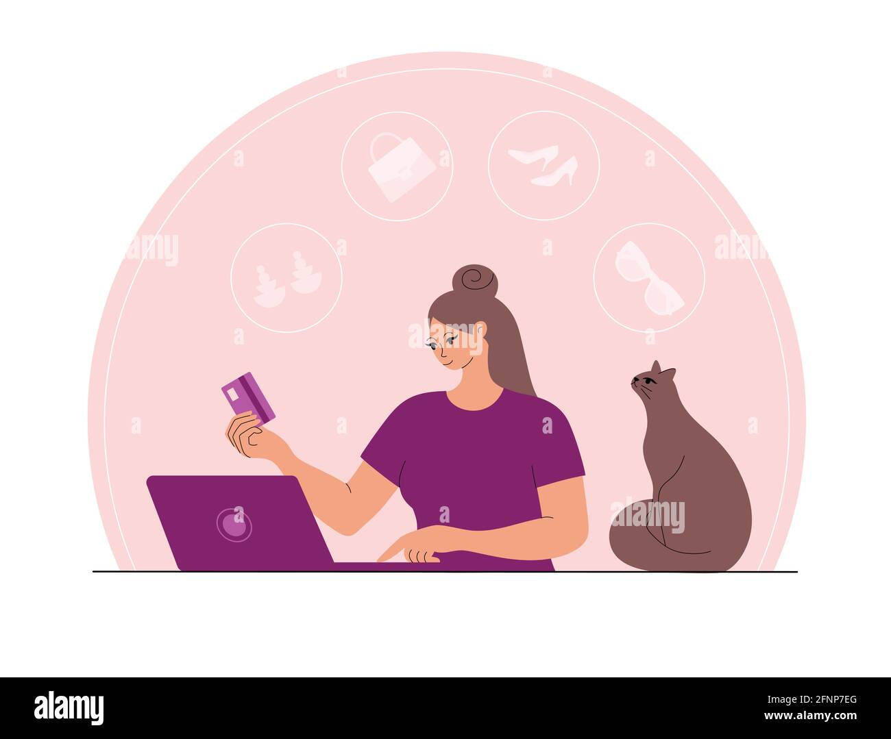 Order purchase online woman Stock Vector Images - Alamy
