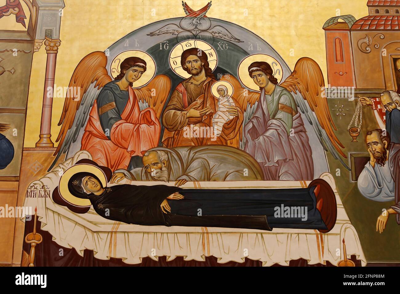 Resurrection orthodox cathedral, Podgorica, Montenegro. Death of the ...